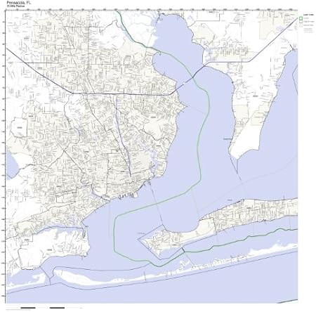 Amazon.com: Pensacola, FL ZIP Code Map Laminated: Home & Kitchen