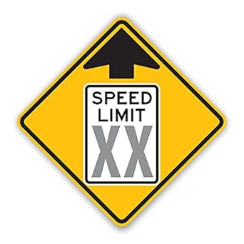 W3-5, 30"x30" HIP, (Speed Ahead"TBD" Symbol) w/Straight Arrow (fed spec ...