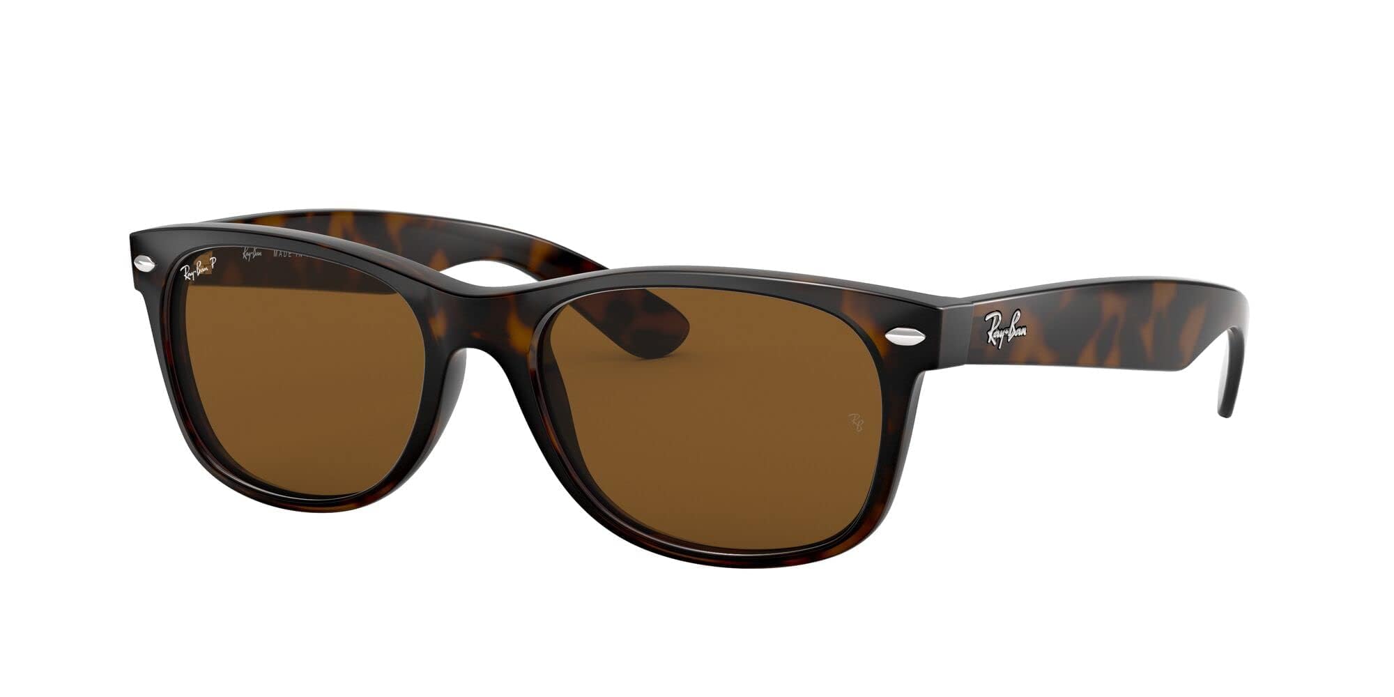 Ray-Ban RB2132 New Wayfarer Square Sunglasses, Tortoise/Polarized B-15 ...