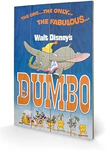 Pyramid International Dumbo The Fabulous Wood Print 40 x 59cm, Multi ...