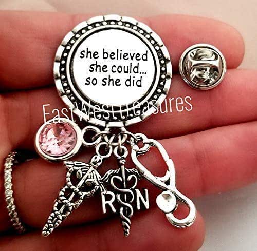 Amazon.com: Nursing Pins for Pinning Ceremony, RN BSN NP Brooch for ...