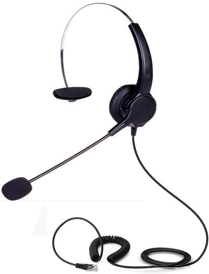 Telephone Headset, TelPal Noise Cancelling Headset with Mic for Call ...