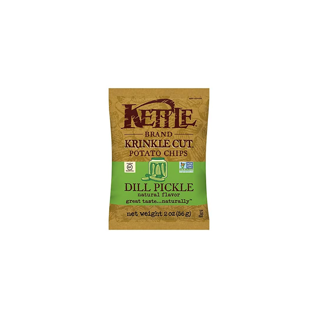Kettle Brand Potato Chips, Krinkle Cut, Dill Pickle Kettle Chips, Snack ...