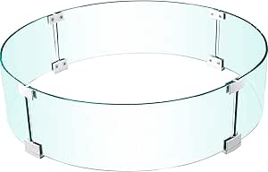Amazon.com : VEVOR Fire Pit Wind Guard, 26 x 26 x 6 Inch Glass Flame ...
