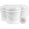 Amazon.com - Ropak USA 3.5 gallon Food Grade White Plastic Bucket with ...