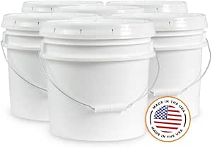 Amazon.com - Ropak USA 3.5 gallon Food Grade White Plastic Bucket with ...