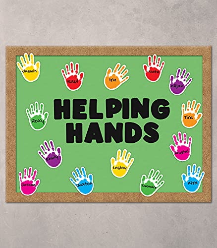 Carson Dellosa Colorful Helping Hands Bulletin Board Cutouts, Colorful ...