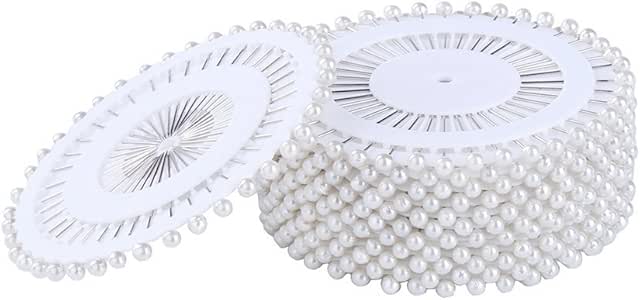 Amazon.com: DECORA 480 Pieces Silver Round Pearl Head Straight Pins for ...