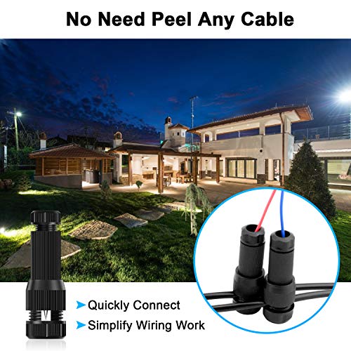 Fntek 24 Pack Low Voltage Landscape Light Wire Connector Outdoor 14-20 ...