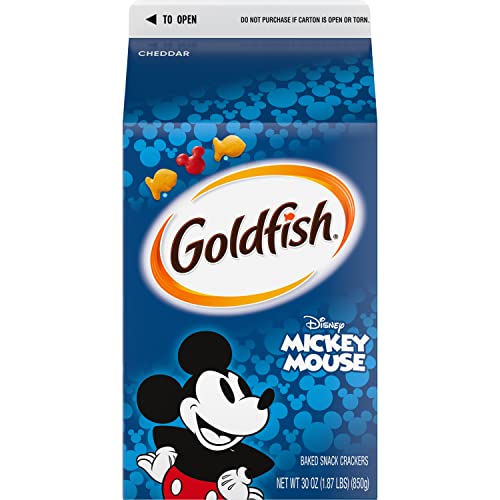 Goldfish Disney Mickey Mouse Cheddar Crackers, Snack Crackers, 30 oz ...