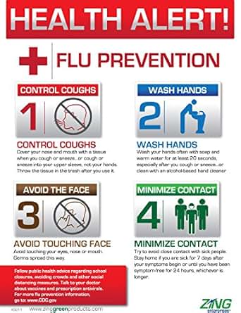 ZING 5011 Safety Eco Health Poster, Health Alert Flu Prevention ...
