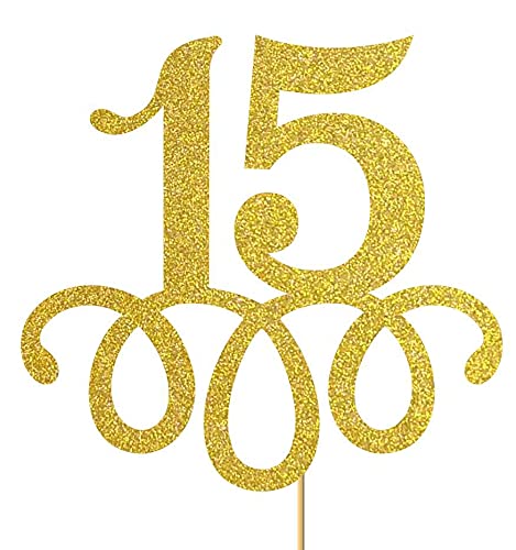 Buy SVM CRAFT 15 Cake Topper, Happy 15th Birthday Cake Topper, Number ...