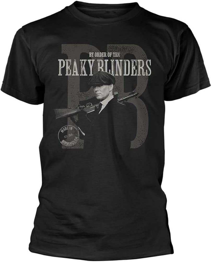 Peaky Blinders Pb Official Tee T-Shirt Mens Unisex (Small) Black ...