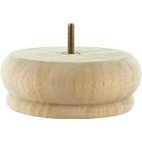 3 in. x 6-3/4 in. Unfinished Solid Hardwood Round Bun Foot - - Amazon.com