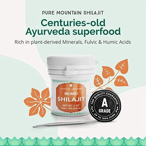Ayurveda Elements, Pure Shilajit Mountain Resin, 2 OZ / 60 GM, 400 ...