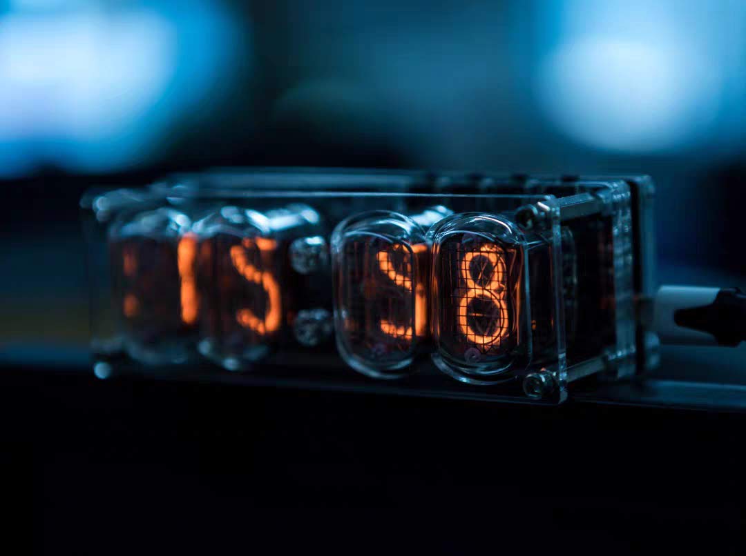 Buy Nixie Tube Clock,Gixie Clock, LED Tube Clock 4-Bit Seven-Color RGB ...