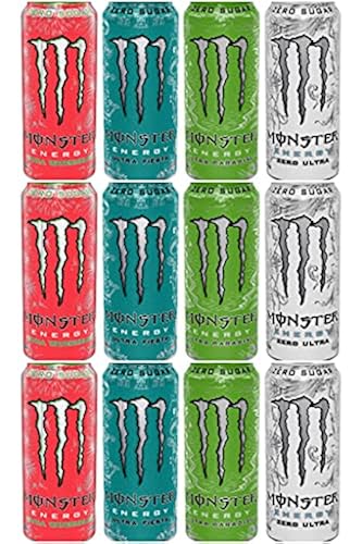 Monster Energy Ultra Sampler Pack, Sugar Free Energy Drink, 4 Flavor ...