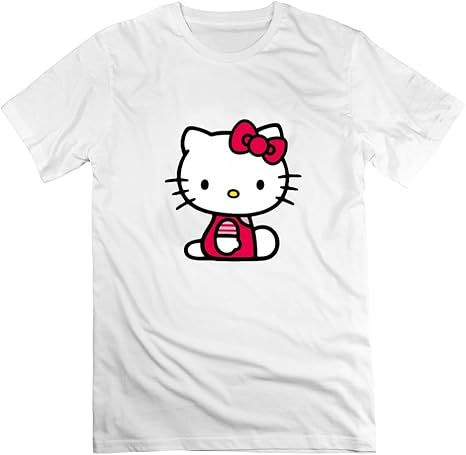 Men Short-sleeve Casual Cute Hello Kitty Designed Small With Cotton ...
