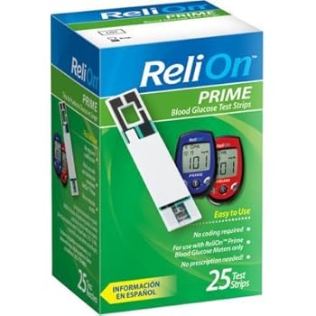 Amazon.com: ReliOn Prime Blood Glucose Test Strips (25): Health ...