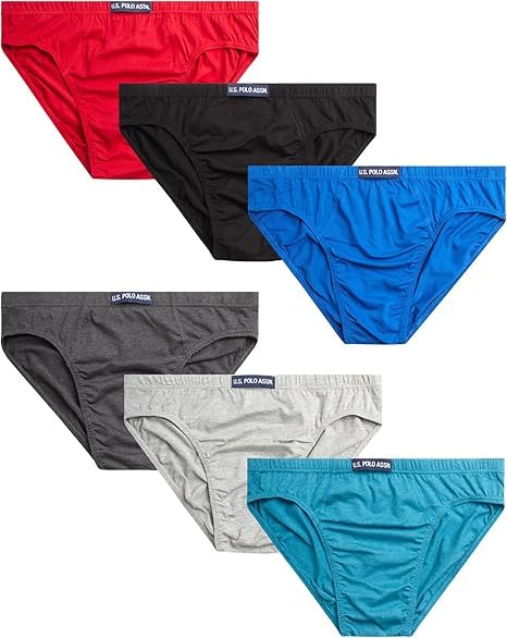 U.S. Polo Assn. Mens Bikini Underwear - 6 Pack String & Classic Cut ...