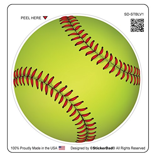 SOFTBALL V1 Vinyl Decal by StickerDad - Full Color Printed - (size: 4 ...