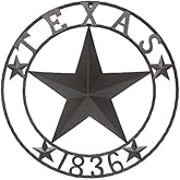 Amazon.com : BestGiftEver Metal Star Outdoor 24-in. Circle with Texas ...