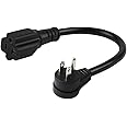Amazon.com: Right Angle (Down Angle) 15 Amp to 20 Amp Plug Adapter Cable UL Listed 14AWG (1Foot ...