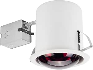 Globe Electric 90057 6 inch Recessed Lighting Kit, Bathroom Heat Lamp ...