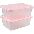 Amazon.com: Qqbine 14 Quart Plastic Latching Storage Box, Plastic ...