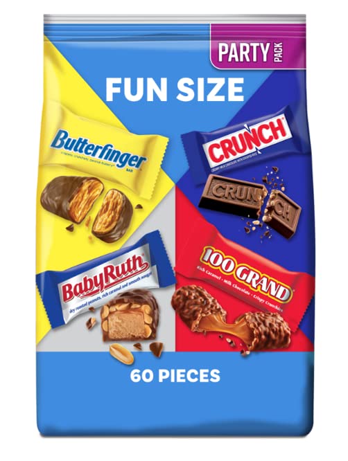 Butterfinger, CRUNCH, Baby Ruth and 100 Grand, Assorted Fun Size ...