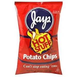 Amazon.com: Jays Hot Stuff Potato Chips, 5.5-Ounce Bags (Pack of 15)