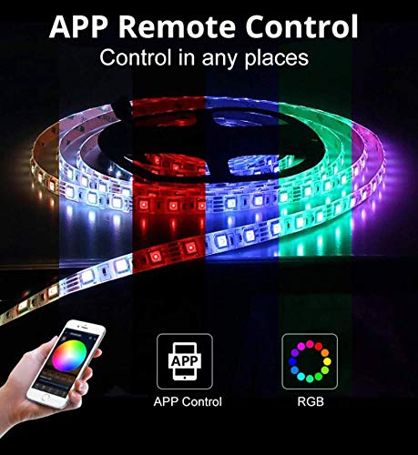 LED Strip Lights 16.4ft -5m, 5050 RGB, App Control, Music Sync, WiFi ...