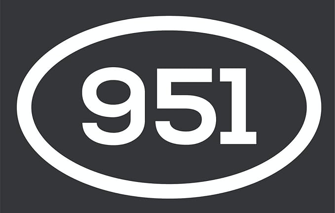 Amazon.com: 951 Area Code Sticker California Riverside Banning Corona ...