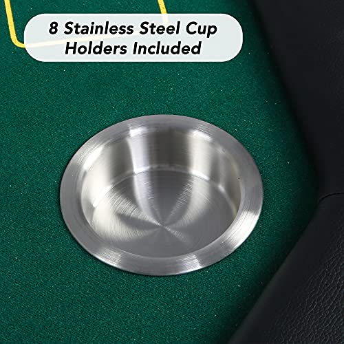 DC DICLASSE Foldable Poker Table, Octagon Card Table W/Stainless Steel ...