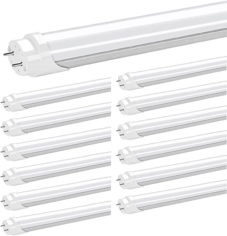 T8 T10 T12 4FT LED Light Bulbs - 24W 6000K Cool White, 3000LM, JESLED ...
