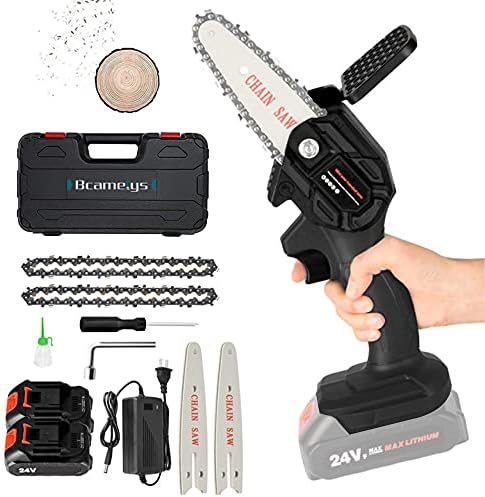 Mini Chainsaw Kit, 4-Inch 24V Cordless Portable Lightweight Lithium ...