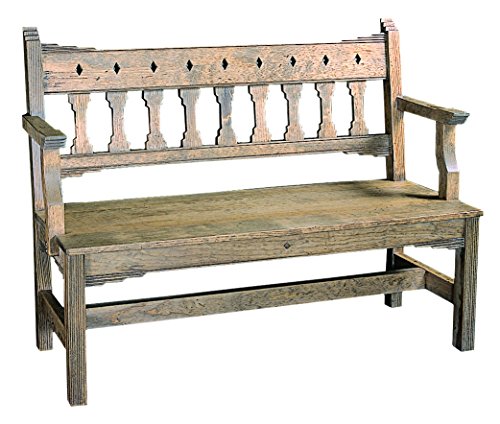 Amazon.com: MY2771A Zia Priest Bench with Arms: Kitchen & Dining