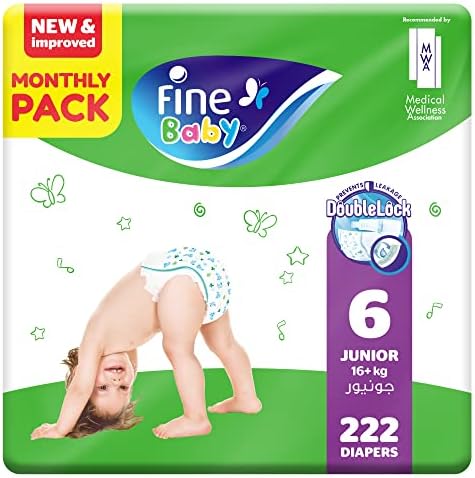 Fine Baby Diapers, Size 6, Junior, 16+ kg, 222 Diaper, Super Saver ...