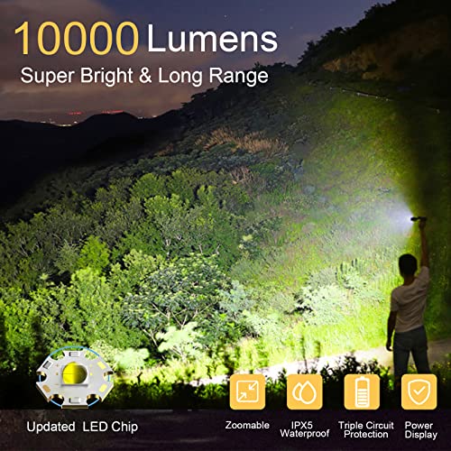 BERCOL Rechargeable Flashlights High Lumens, 100000 Lumen Bright LED ...