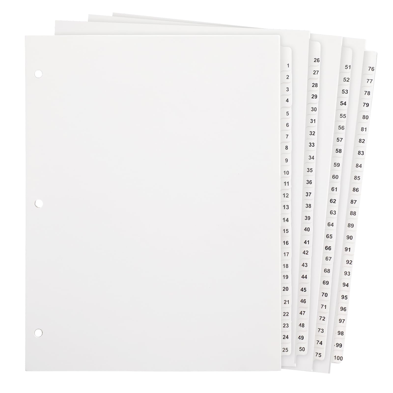 Yeaqee Numbered Tabs for 3 Ring Binders, Letter Size Numbered Dividers ...