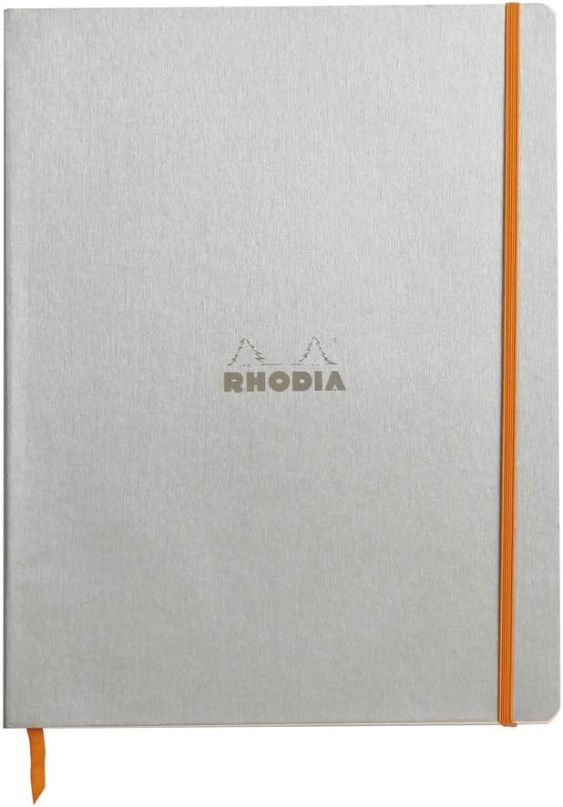 Rhodia Notebook, A4+, Lined – Silver – BigaMart