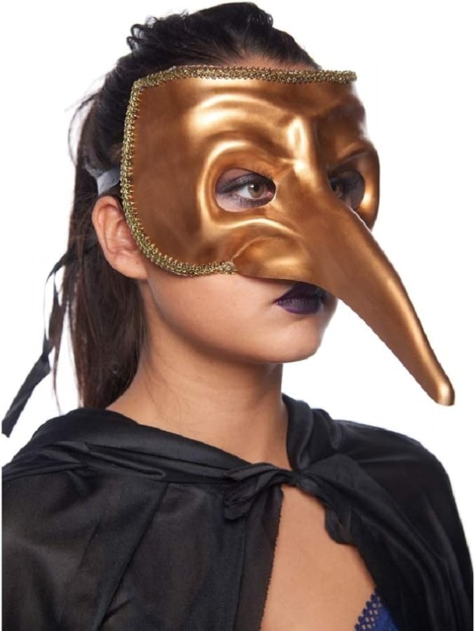 Amazon.com: Venetian Beak Doctor Masquerade Mask (Gold; One Size Fits ...