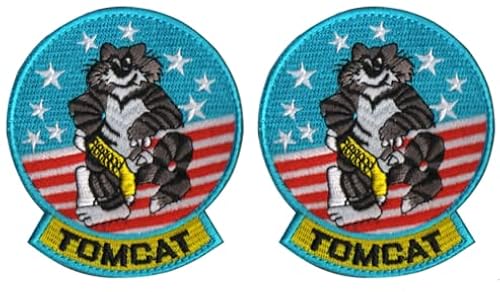 2pcs TOP Gun Movie Maverick Goose F-14 Tomcat Navy Fighter Squadron Embroidery Patch Backer for ...