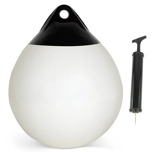 VEITHI 1 Pack 15 x 18 in White Mooring Buoy Boat Buoy Balls Anchor Buoy ...