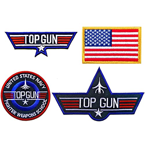 Maverick Top Gun Iron On Patches TopGun Embroidered Sew Patches USA US ...