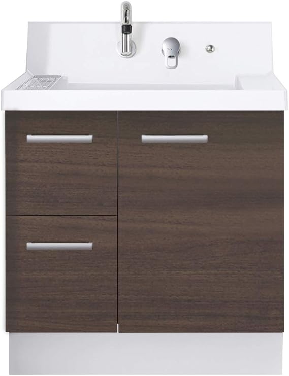 Amazon | LIXIL(リクシル) INAX 洗面化粧台 K1シリーズ シングルレバーシャワー水栓 引出タイプ クリエダーク 間口750mm K1H5-755SY/LD2H | DIY ...