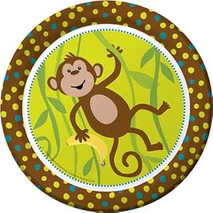 Amazon.com: Monkey Party Plates - 9" : Toys & Games