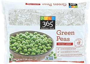 365 Everyday Value, Green Peas No Salt Added, 16 oz, (Frozen): Amazon ...
