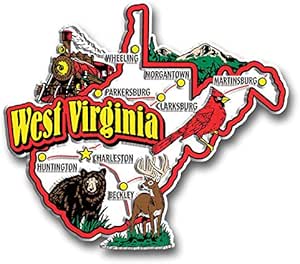 West Virginia Jumbo State Magnet by Classic Magnets, Collectible ...
