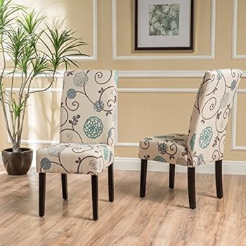 Amazon.com - Home Leaf Print Accent Parson Side Chairs (Set of 2 ...